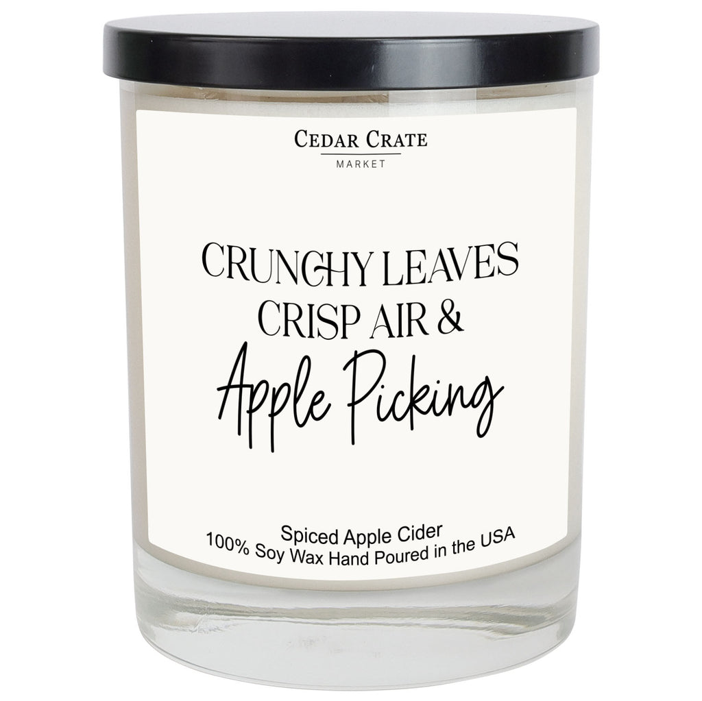 Crunchy Leaves, Crisp Air & Apple Picking White Candle – Cedar Crate Market